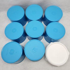 Tupperware | Kitchen | Tupperware Canisters 8pc Set Blue Base Liquid ...